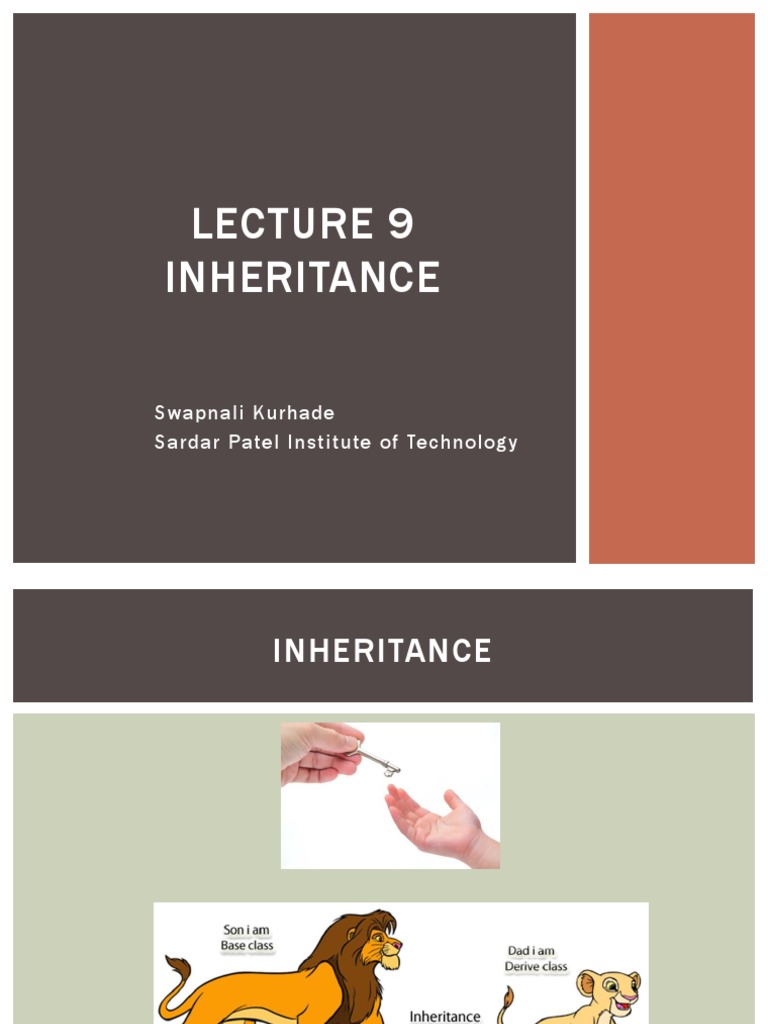 Lecture 9 Inheritance Pdf Inheritance Object Oriented Programming Class Computer 3863