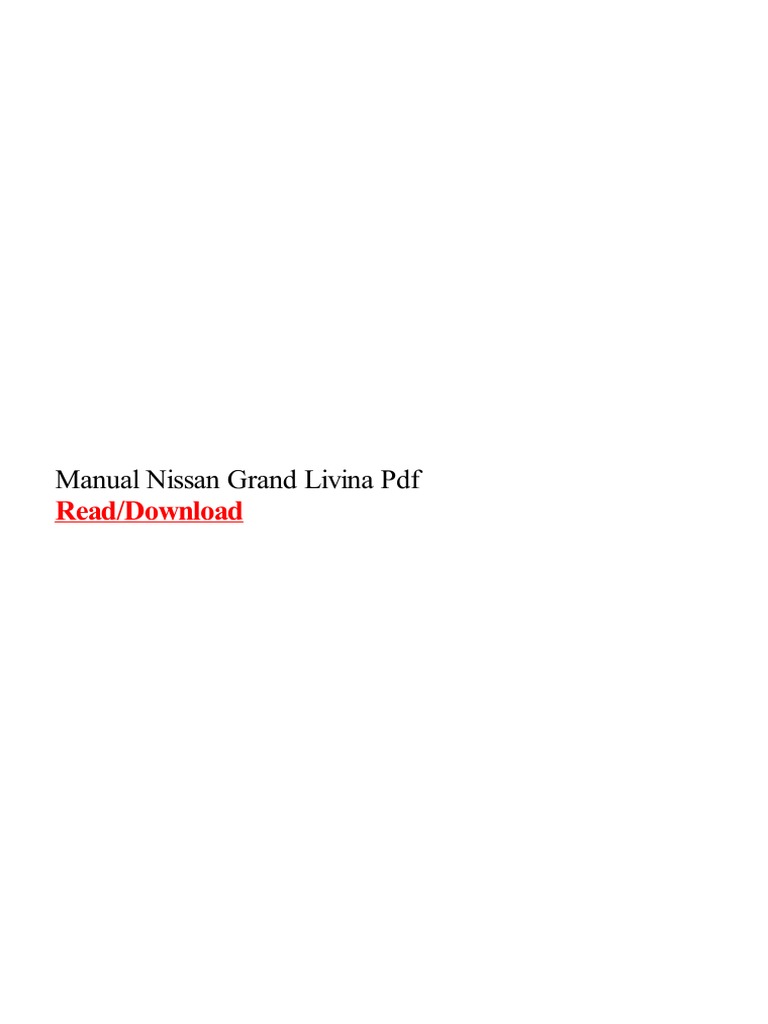 Manual Nissan Grand Livina PDF | PDF | Manual Transmission | Four Wheel Drive