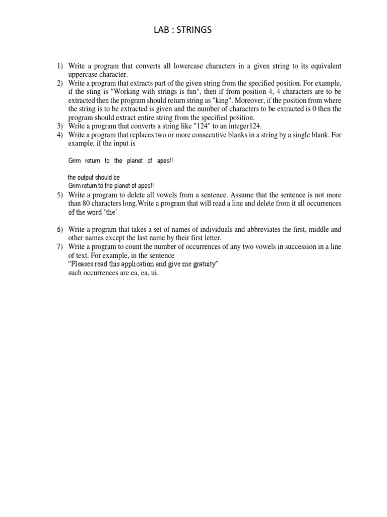 Lab Strings | PDF | Computers