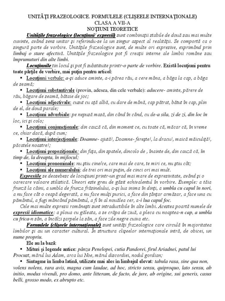 1 Unitati Frazeologice | PDF
