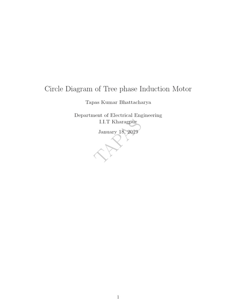 Circle Diagram Analysis of Three-Phase Induction Motor Performance ...