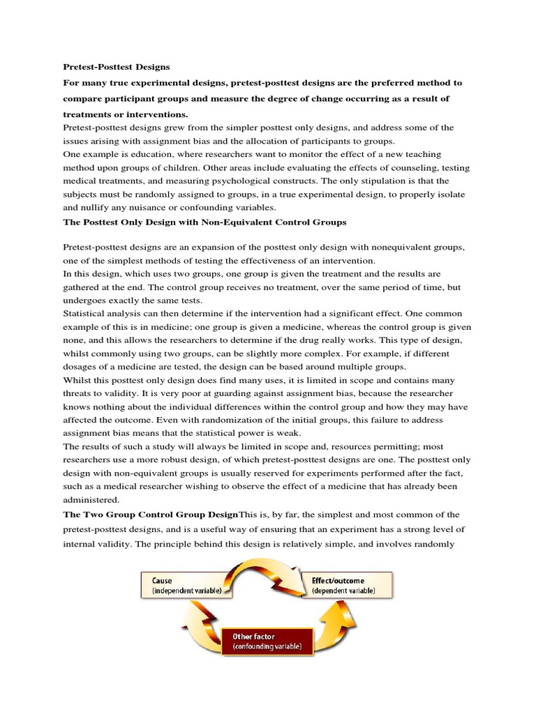 Pretest-Posttest Design Overview | PDF | Experiment | Design Of Experiments