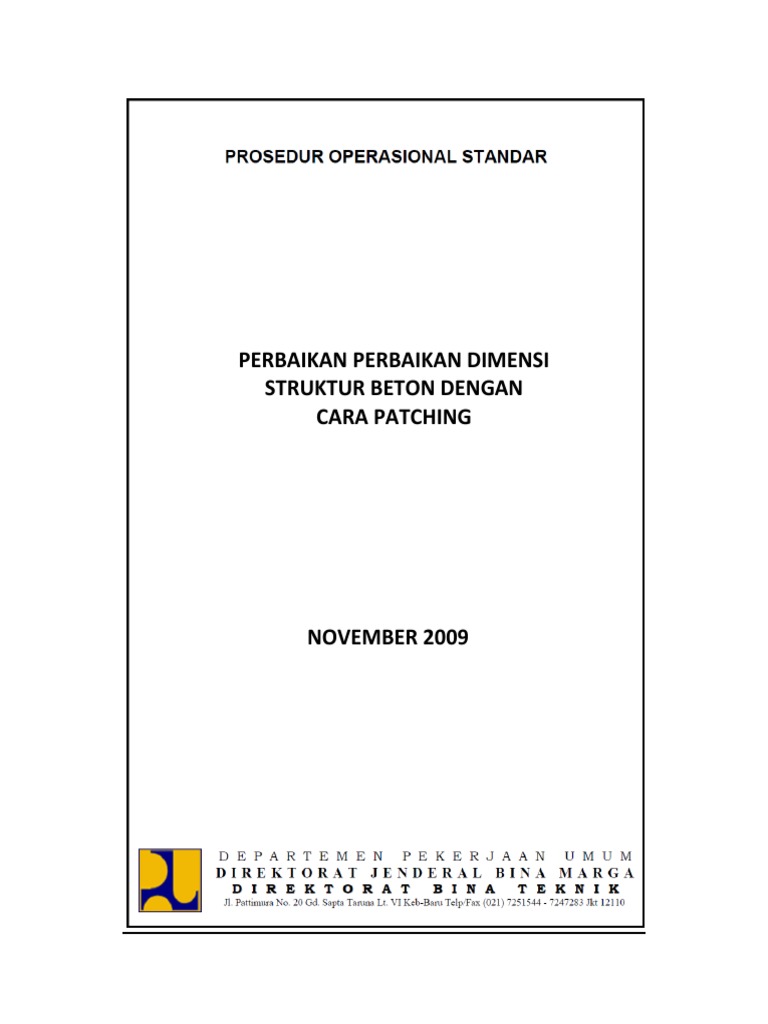 Patching Beton: Prosedur Perbaikan Dimensi | PDF