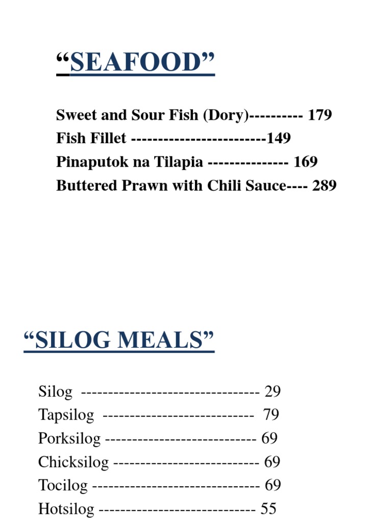 Menu | PDF | Cooking | Cuisine