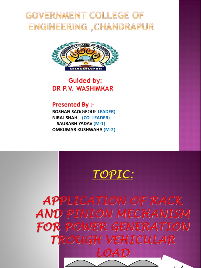 Design of a Speed Breaker Operated Power Generator | PDF | Energy ...