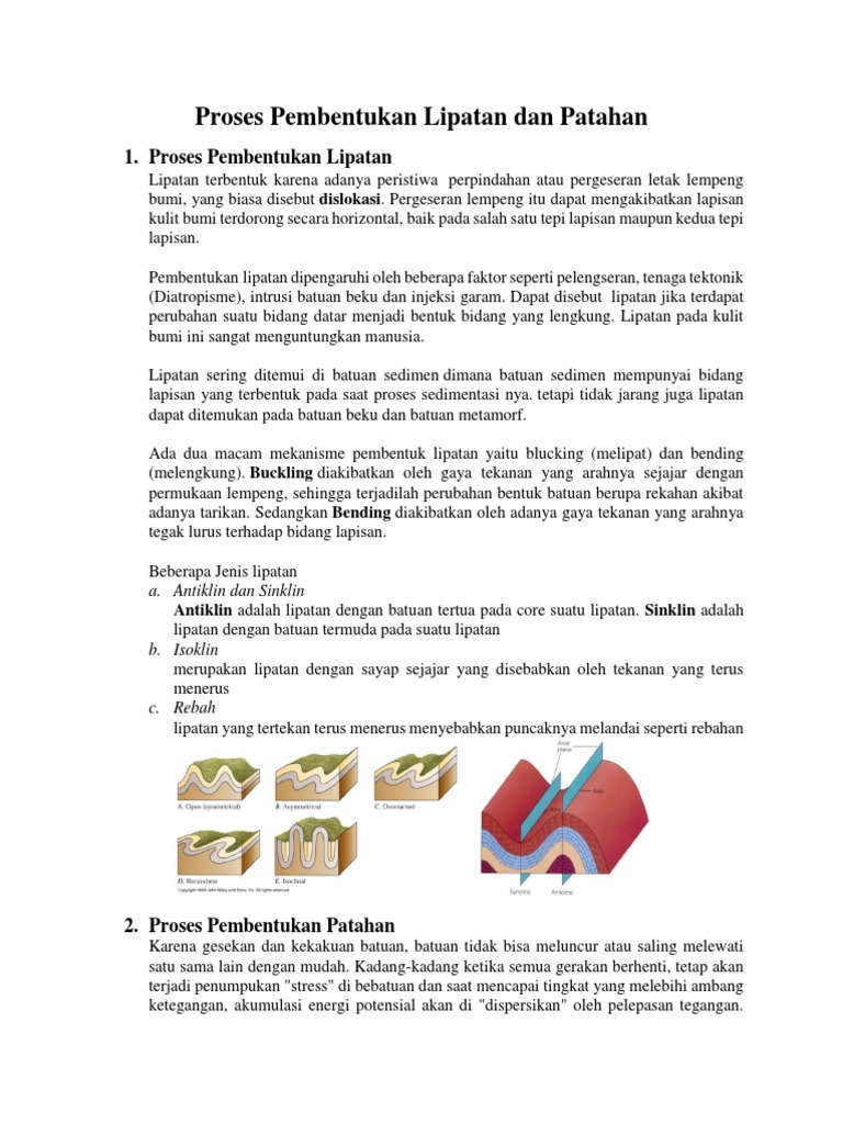 Proses Pembentukan Lipatan dan Patahan | PDF | Sains & Matematika
