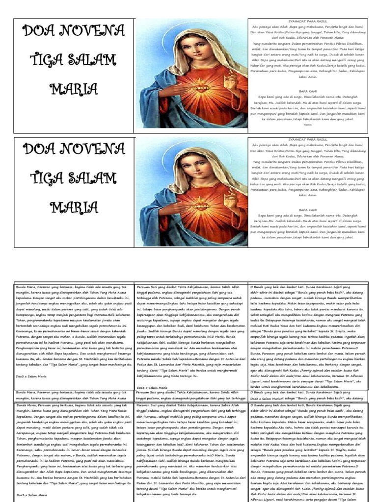 Doa Novena Tiga Salam Maria | PDF | Agama & Spiritualitas