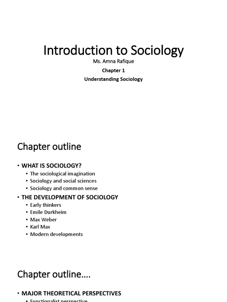 Introduction To Sociology: Ms. Amna Rafique | PDF | Émile Durkheim ...