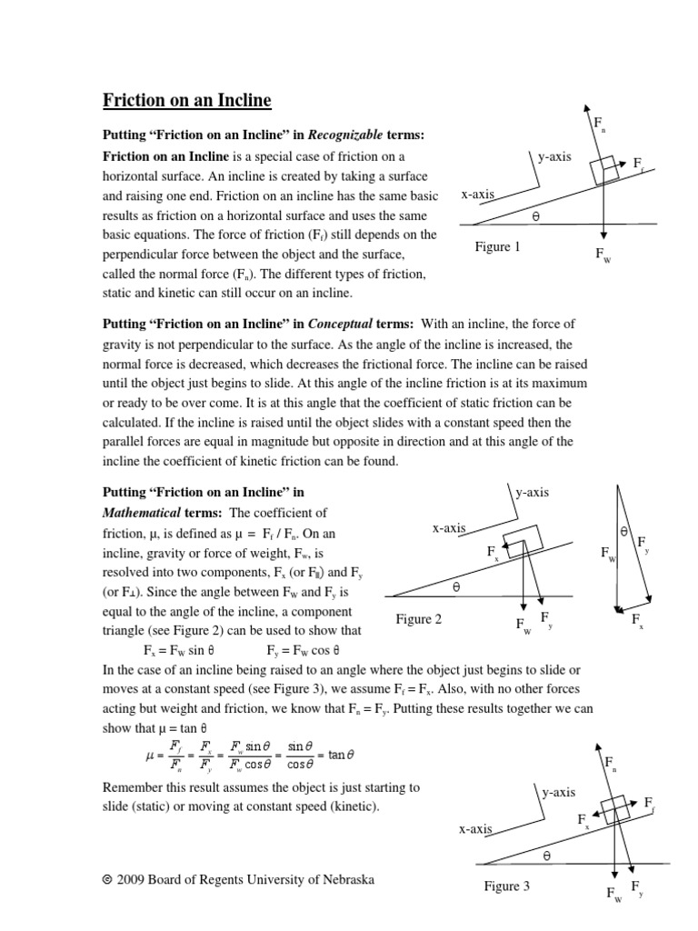 Friction on an Incline Explained | PDF | Friction | Natural Philosophy