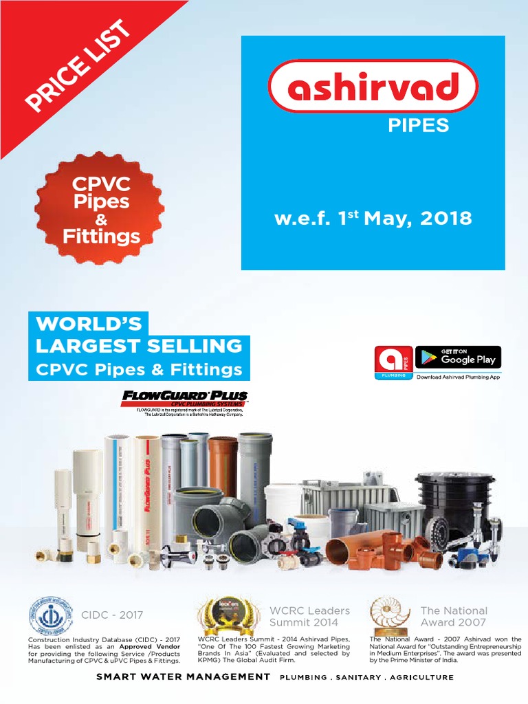 Ashirvad CPVC Pipe PDF | PDF | Plumbing | Pipe (Fluid Conveyance)