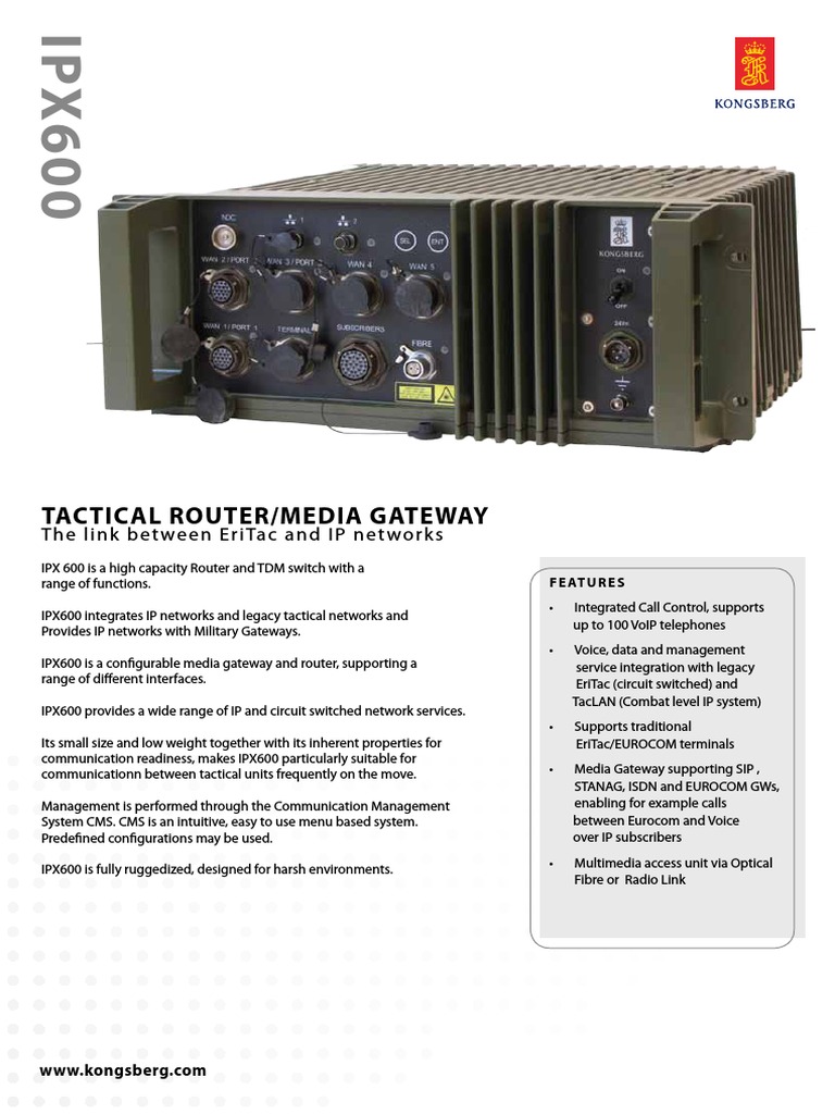 Dataark - IPX600 - v9 | PDF | Voice Over Ip | Gateway (Telecommunications)