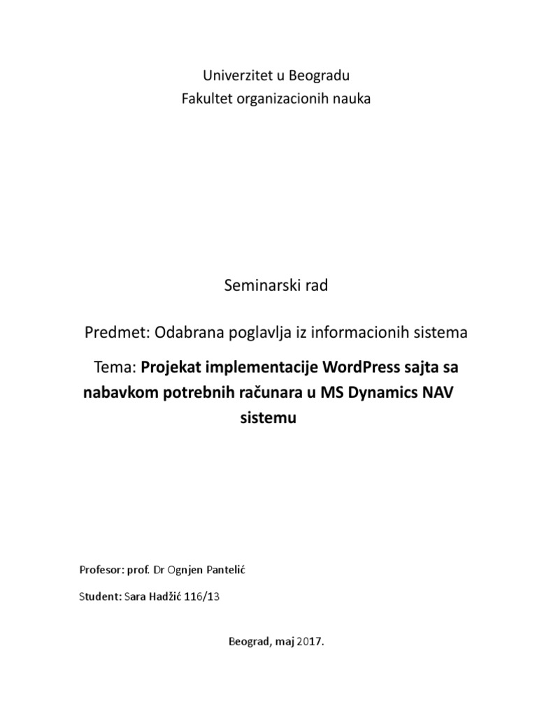 Seminarski Rad | PDF