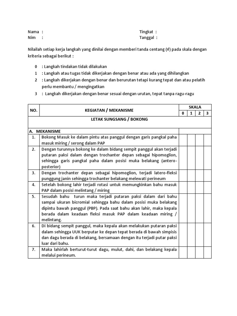 338292-Checklist Osce Obgyn | PDF