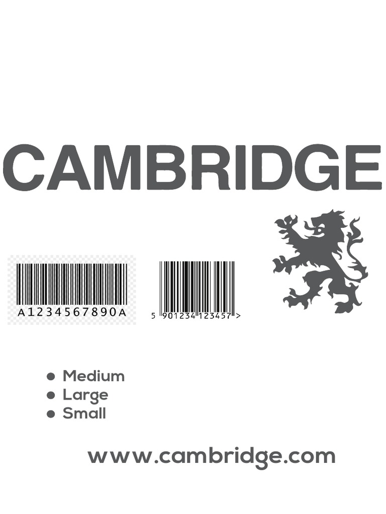 Cambridge size comparison chart | PDF