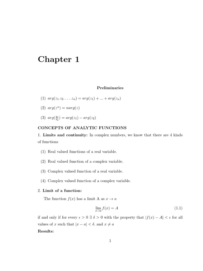 Complex Analysis PDF | Download Free PDF | Holomorphic Function | Derivative