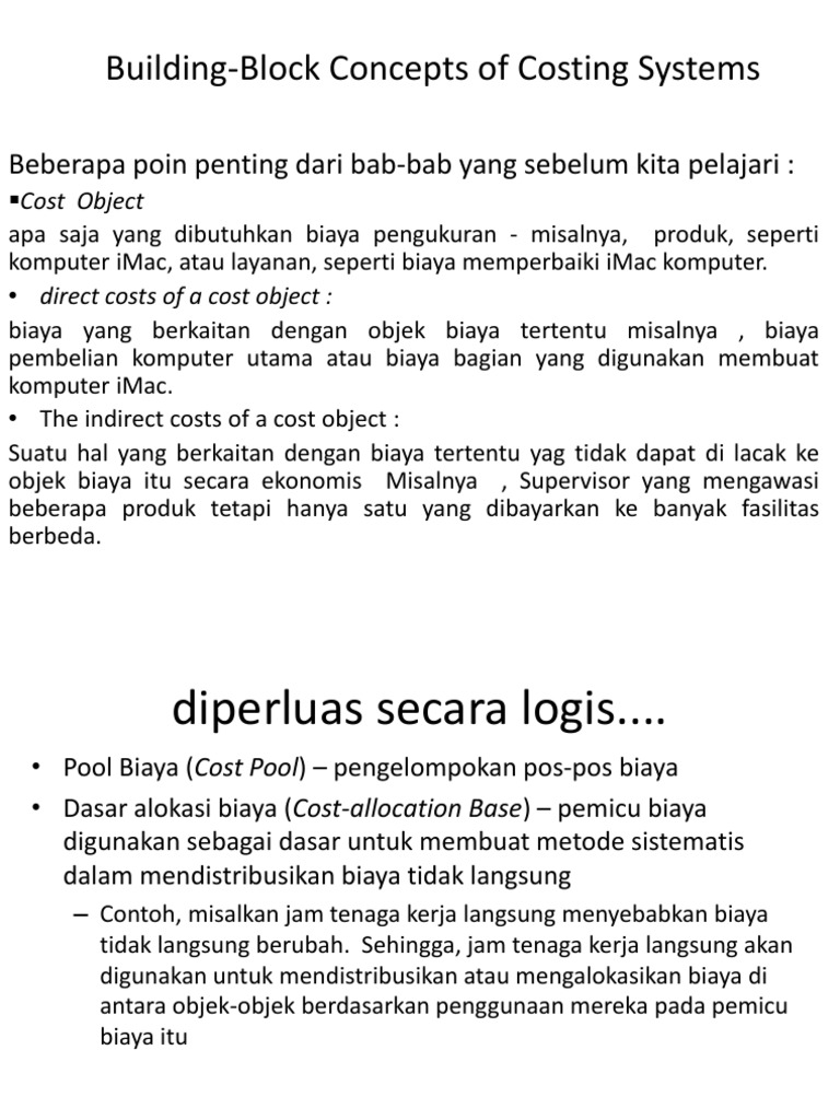 Building-Block Concepts of Costing Systems | PDF | Pengelolaan Keuangan ...