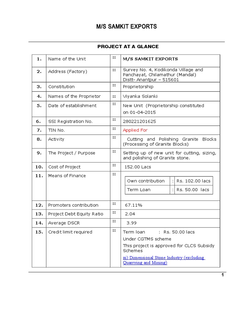 Project Report Final Samkit Exports | PDF | Economy Of India | Annual Percentage Rate