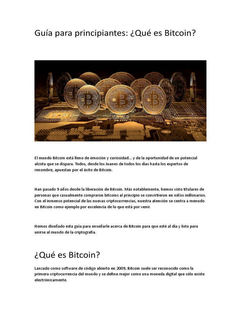 Guía para Principiantes Bitcoin | PDF | Bitcoin | Bolsa