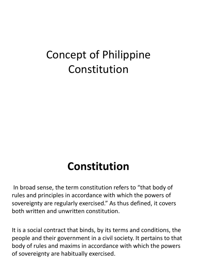 Concept of Philippine Constitution | PDF | Constitutional Amendment | Ratification