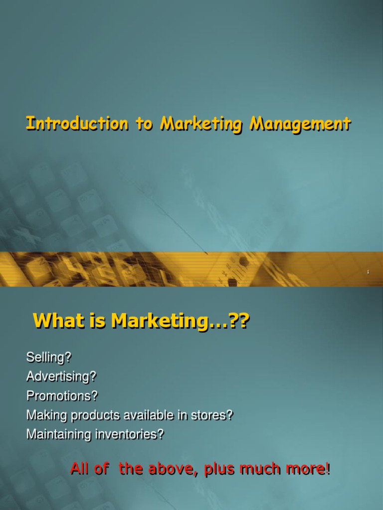 Marketing Management Overview and Concepts | PDF | Sales | Marketing