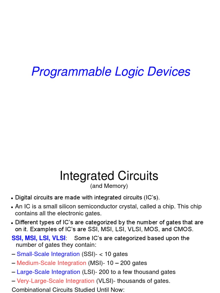 Lecture-1.2.5 UEC612 CombCircuits PLDs-4 | PDF | Integrated Circuit | Very Large Scale Integration