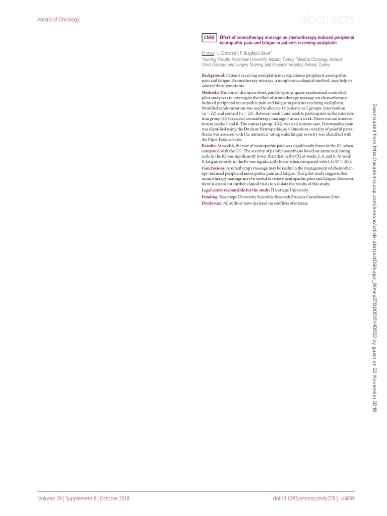 Abstracts: Annals of Oncology | PDF | Pain | Cancer