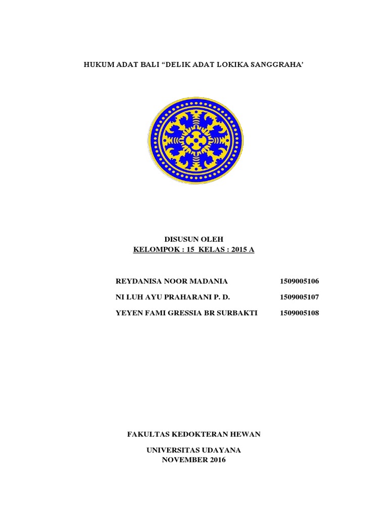 Hukum Adat Bali | PDF