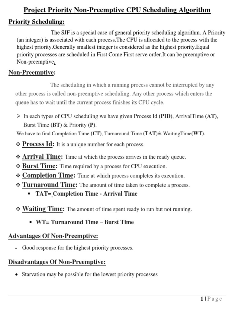 Priority Non-Preemptive CPU Scheduling Algorithm | Download Free PDF | Scheduling (Computing ...
