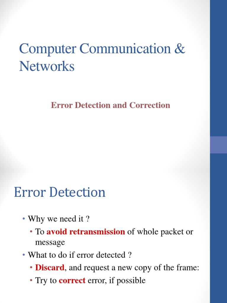 Error Detection and Correction | PDF | Error Detection And Correction | Computer Data