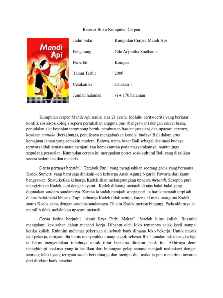 Resensi Buku Kumpulan Cerpen | PDF