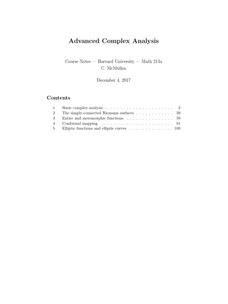 IMP Harvard PDF | PDF | Complex Analysis | Complex Number