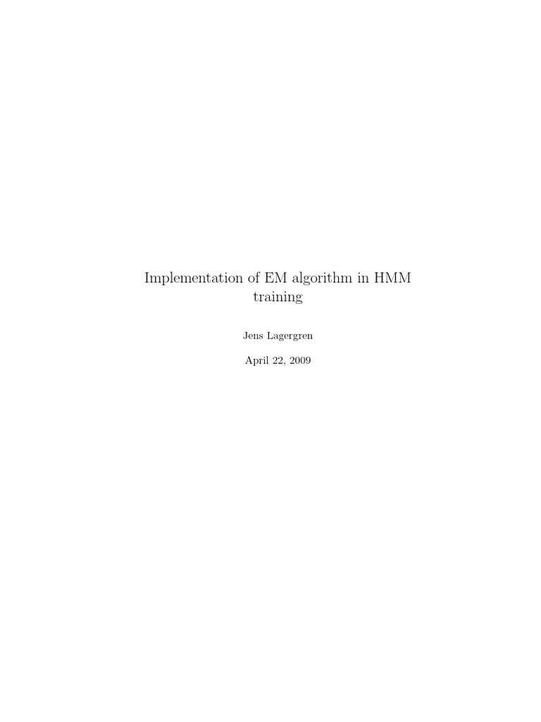 EM Algorithm for HMM Training | PDF | Probability Theory | Discrete ...