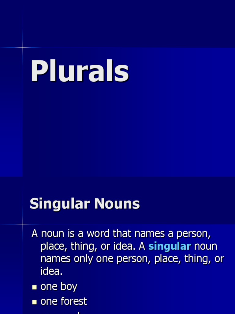 Plurals | PDF | Plural | Grammatical Number