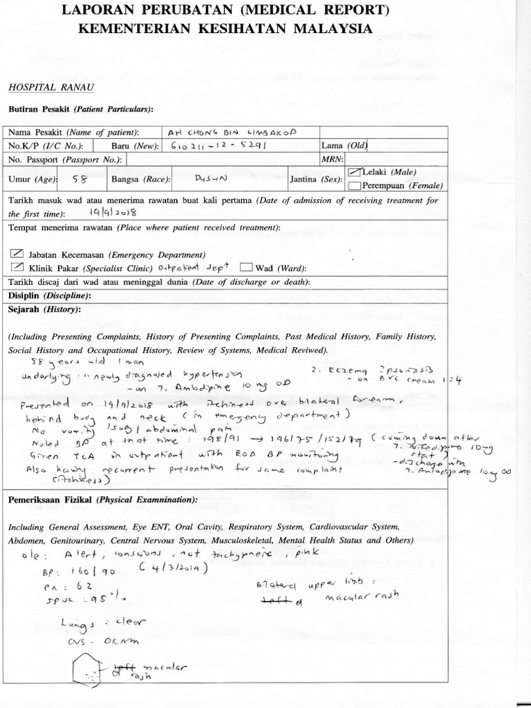 1.laporan Perubatan Bapa | PDF