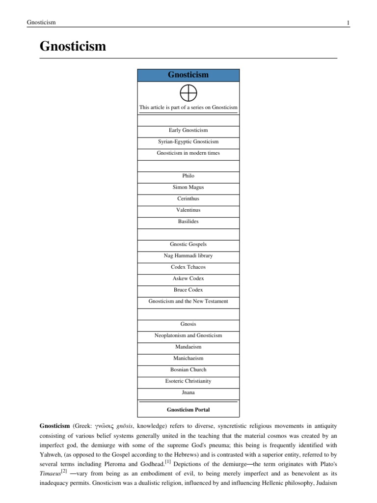 The Nature and Structure of Gnostic Belief Systems: Dualistic ...