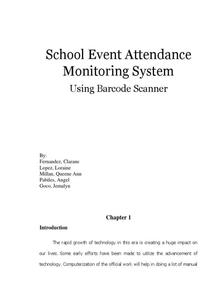 An Efficient School Event Attendance Monitoring System Using Barcode Scanning | PDF | Barcode ...