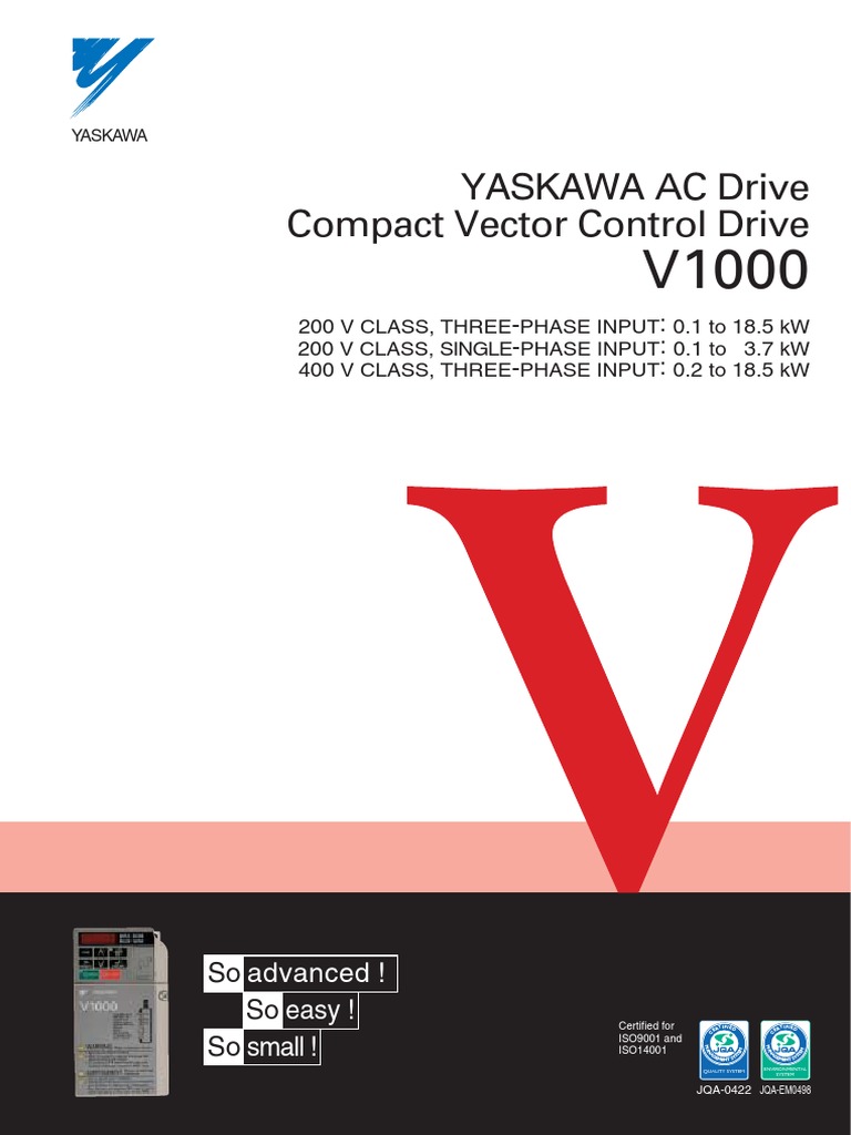 V1000 Catalog PDF | PDF | Electric Motor | Programmable Logic Controller