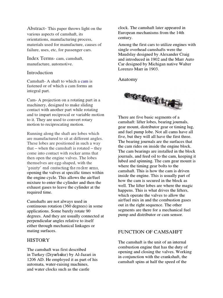 Understanding Camshafts: A Comprehensive Look at Camshaft Design ...