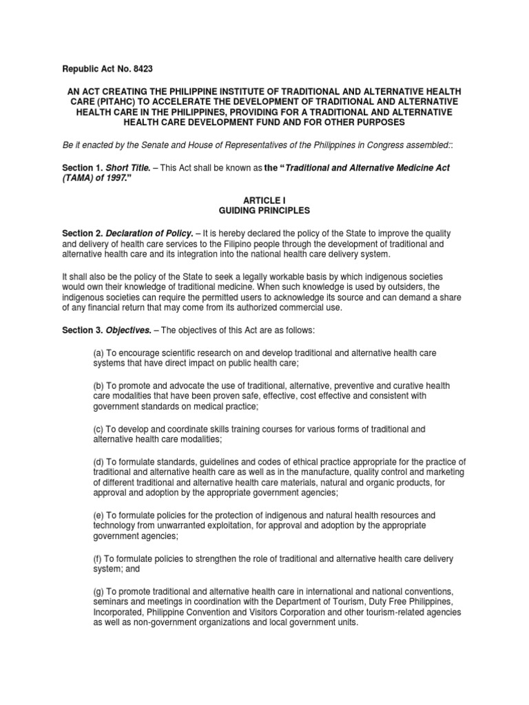 Ra 8423 | PDF | Alternative Medicine | Board Of Directors