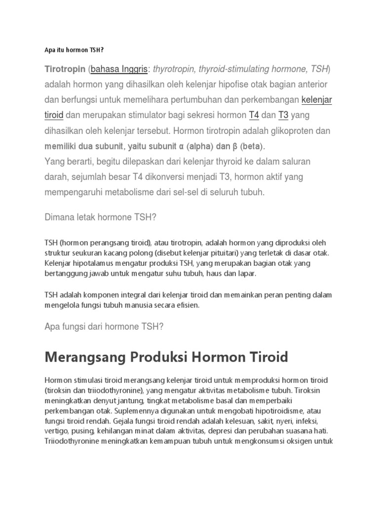 Apa Itu Hormon TSH | PDF | Kesehatan Holistik