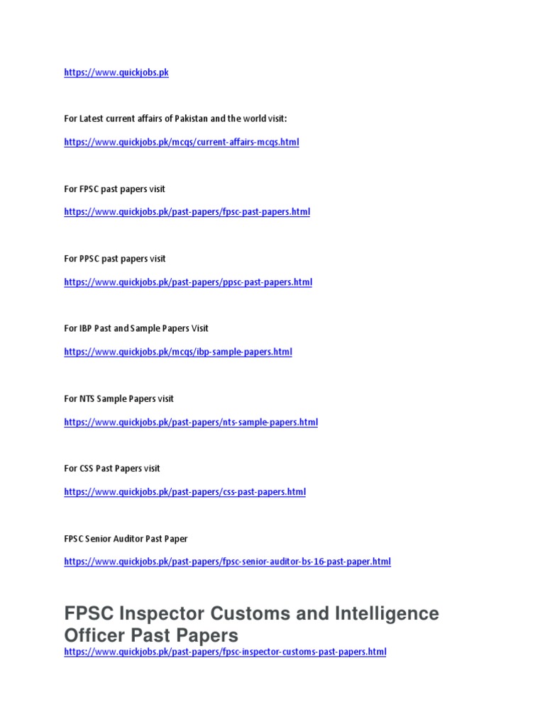 FPSC PPSC Test Preparation Study Material | PDF | Intelligence Agencies ...