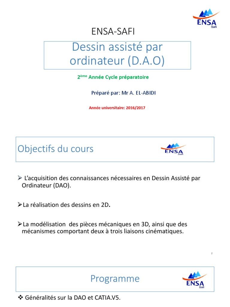 Cours DAO Presentation 1 | PDF | Bouton (informatique) | Conception assistée par ordinateur