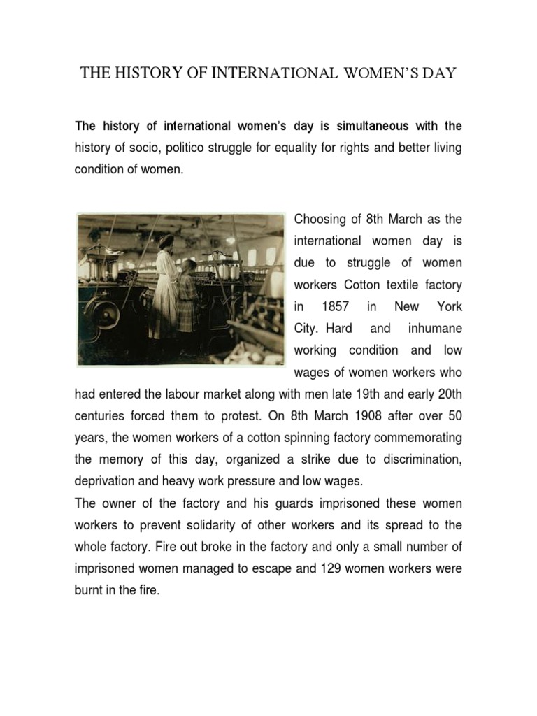 The History of International Women'S Day | PDF | Women's Rights ...