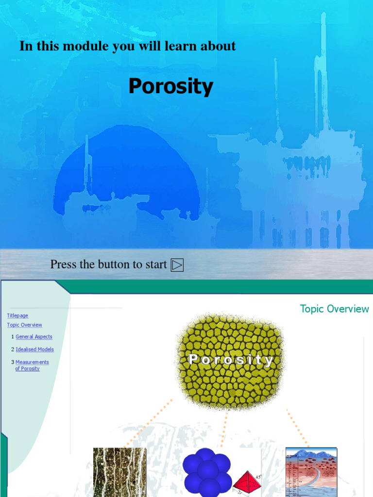 Porosity: in This Module You Will Learn About | PDF | Porosity ...