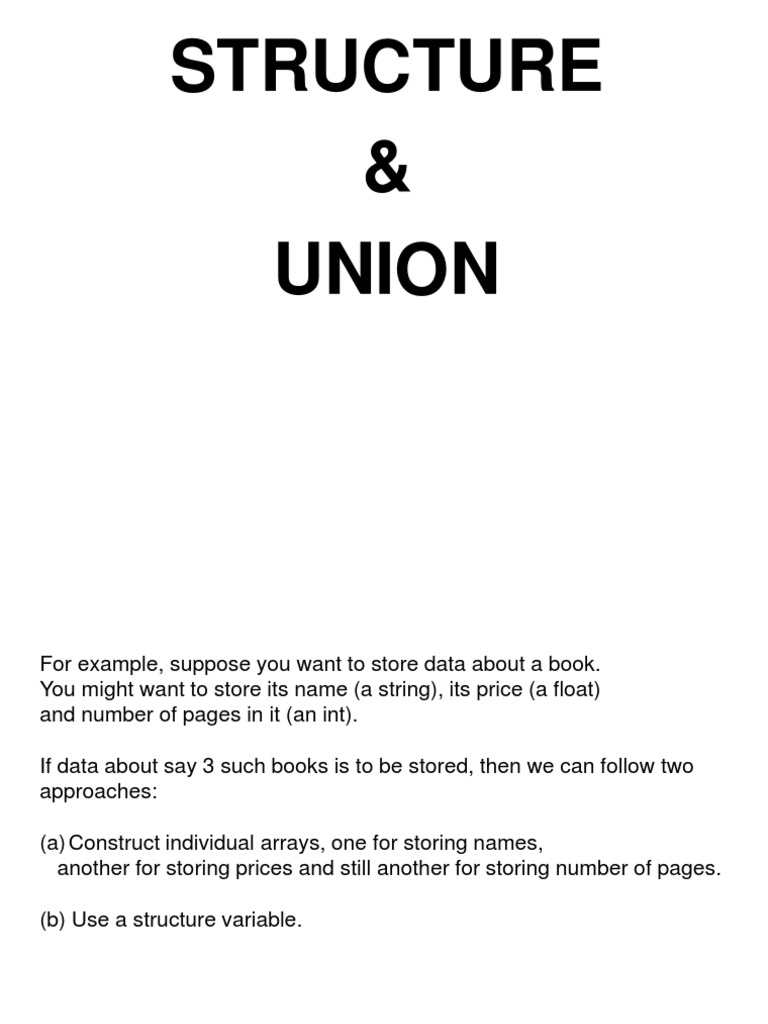 Structure and Union | PDF | Pointer (Computer Programming) | Data Type