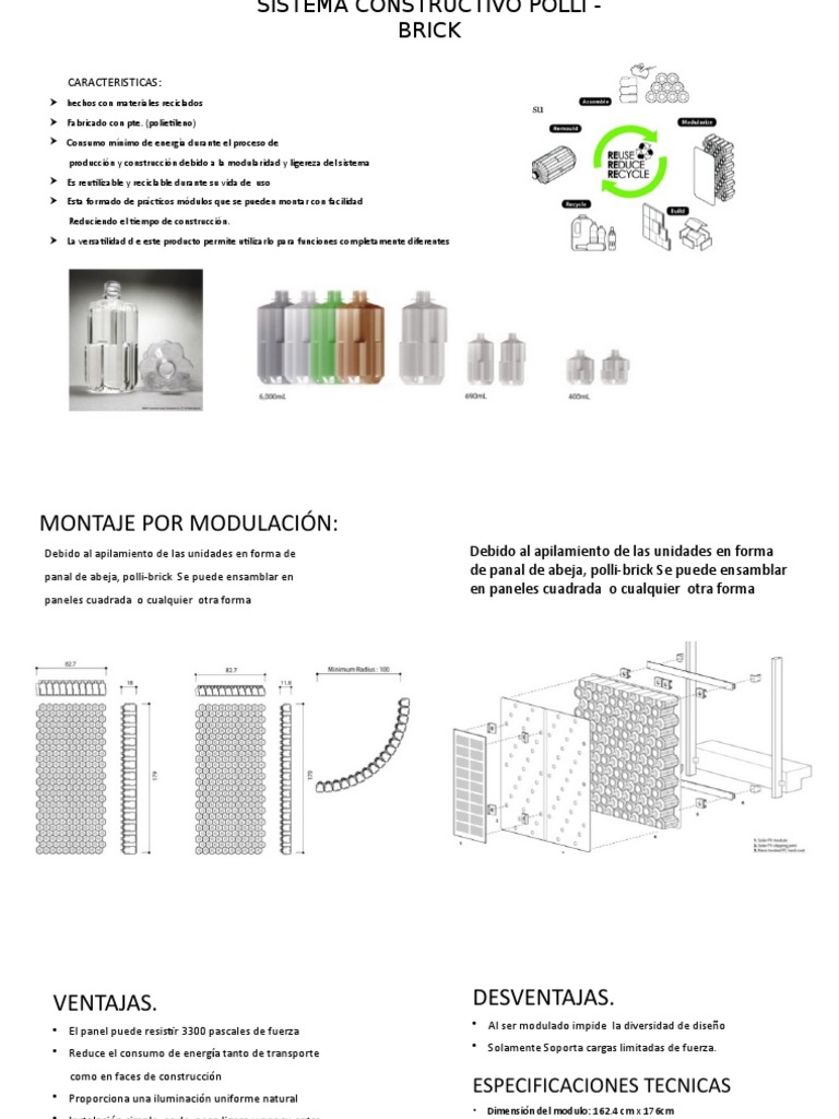 Sistema Constructivo Polli-Brick | PDF | El plastico | Panel solar