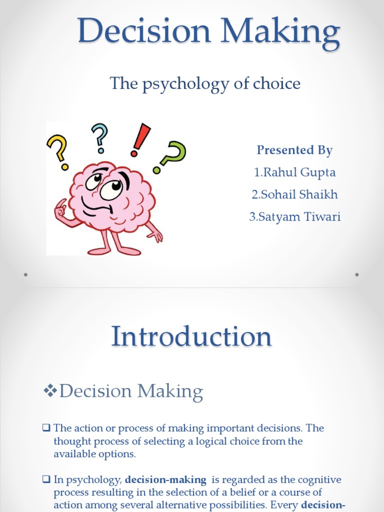 Decision Making | PDF | Choice | Decision Making
