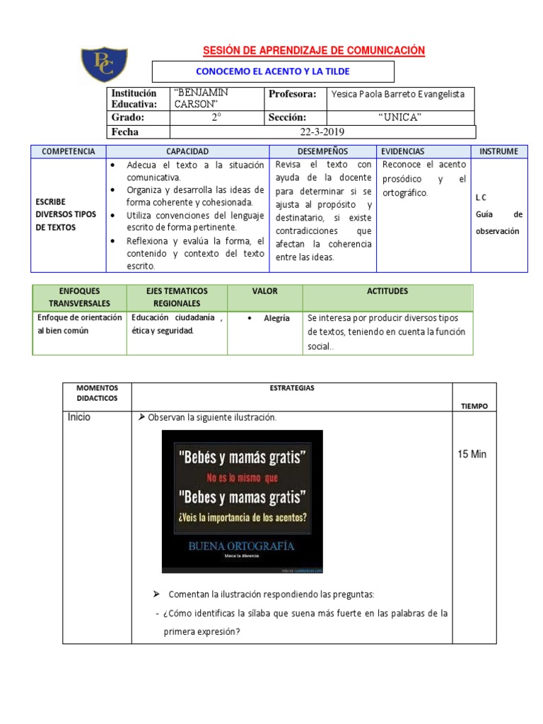 Acentuación y Tilde en Primaria | PDF | Aprendizaje | Maestros