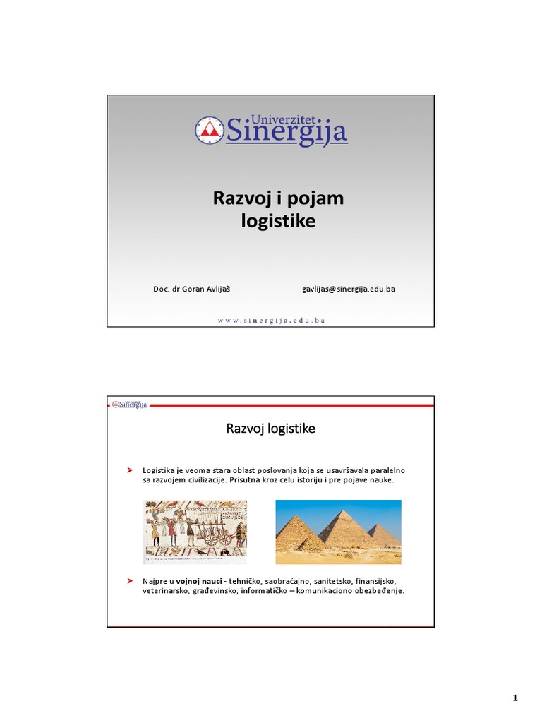 1 - Razvoj I Pojam Logistike | PDF