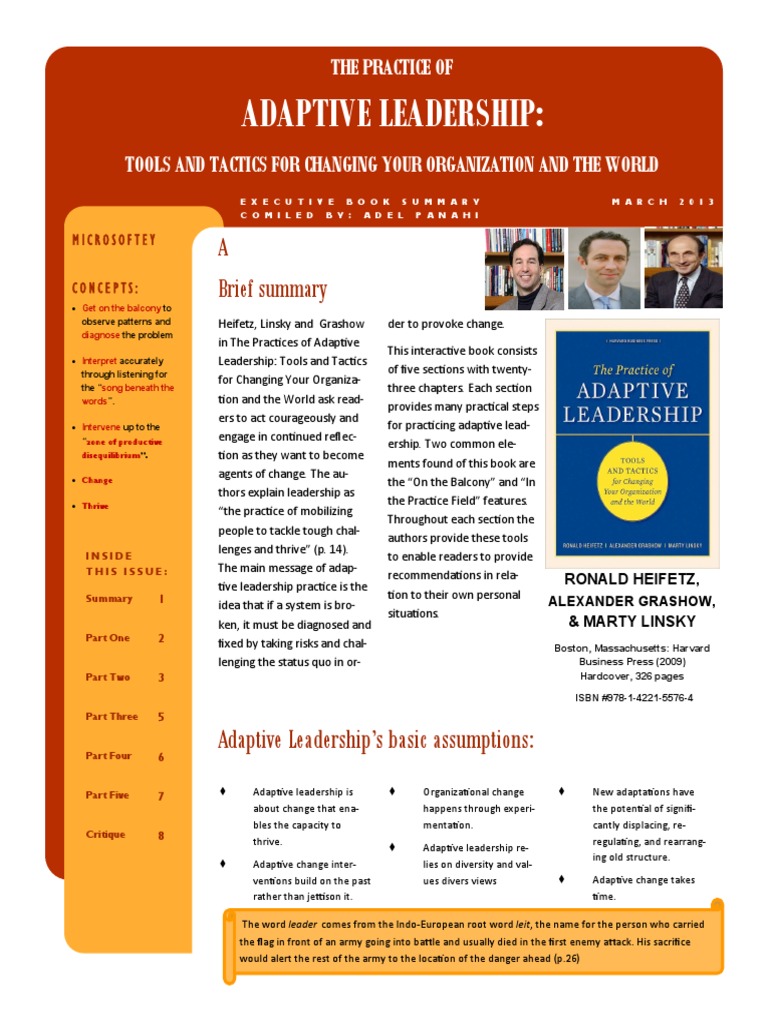Practice of Adaptive Leadership - Heifetz Et Al - EBS PDF | PDF ...